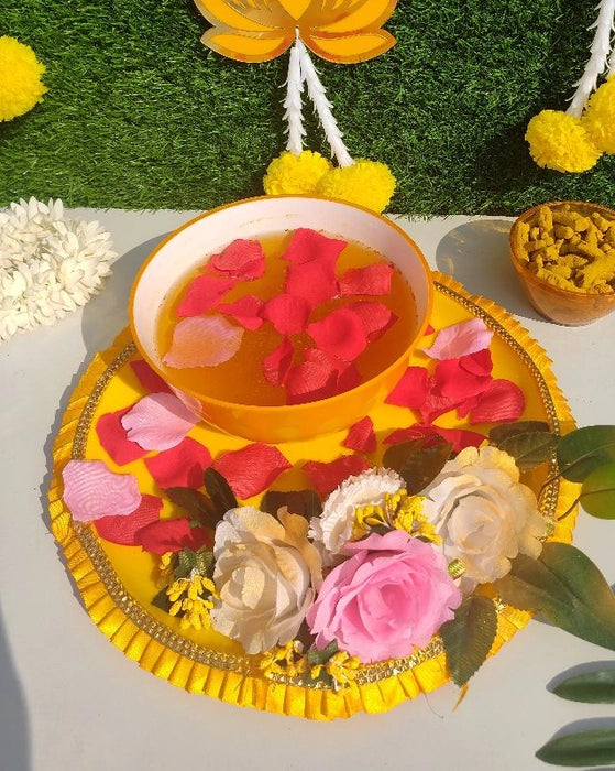 Haldi Plate/ Decorative Haldi Thali for Haldi Ceremony – Wedding Ghar